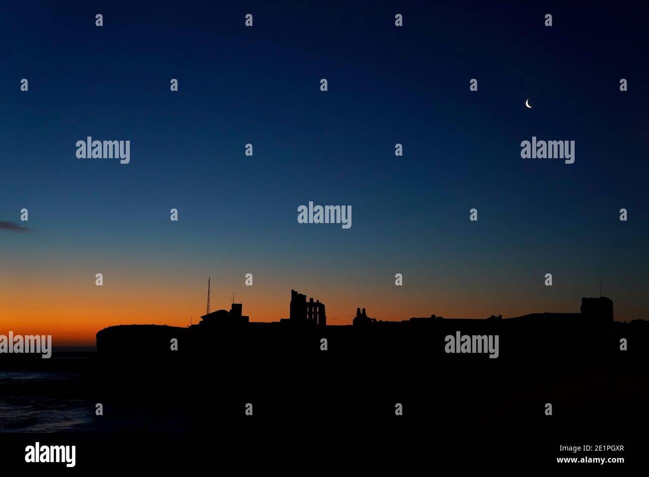 Dawn over Tynemouth Priory in North Shields Stock Photo - Alamy