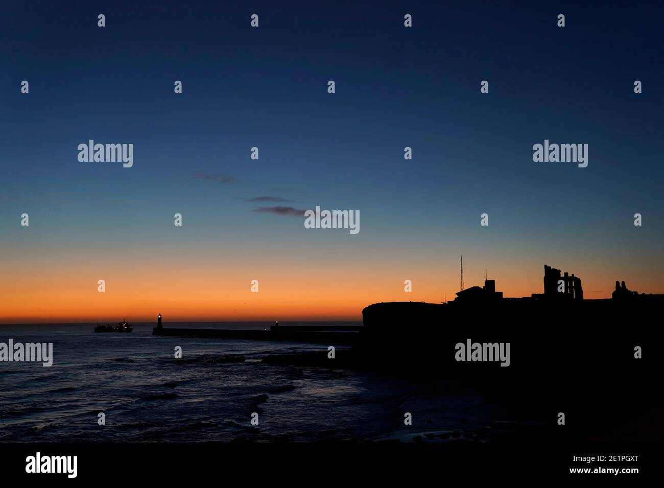 Dawn over Tynemouth Priory in North Shields Stock Photo - Alamy
