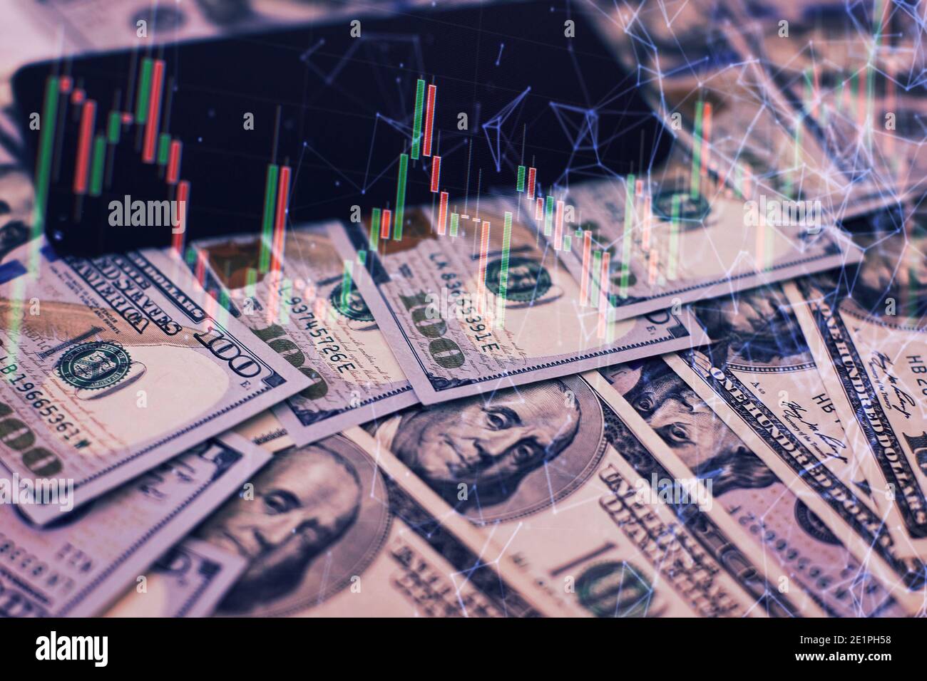 Fundamental and technical analysis concept. Background with currency ...