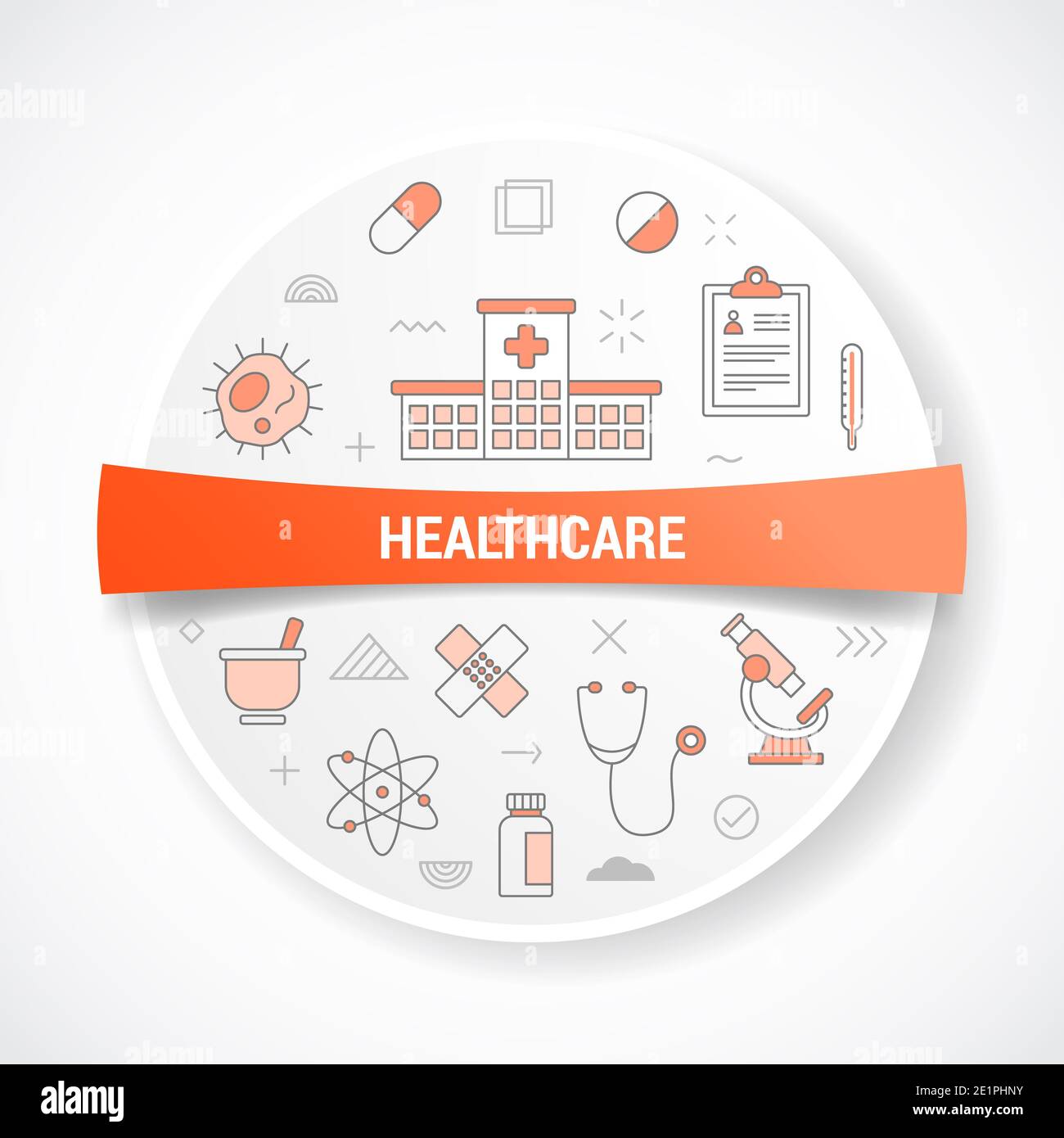 healthcare concept with icon concept with round or circle shape vector ...