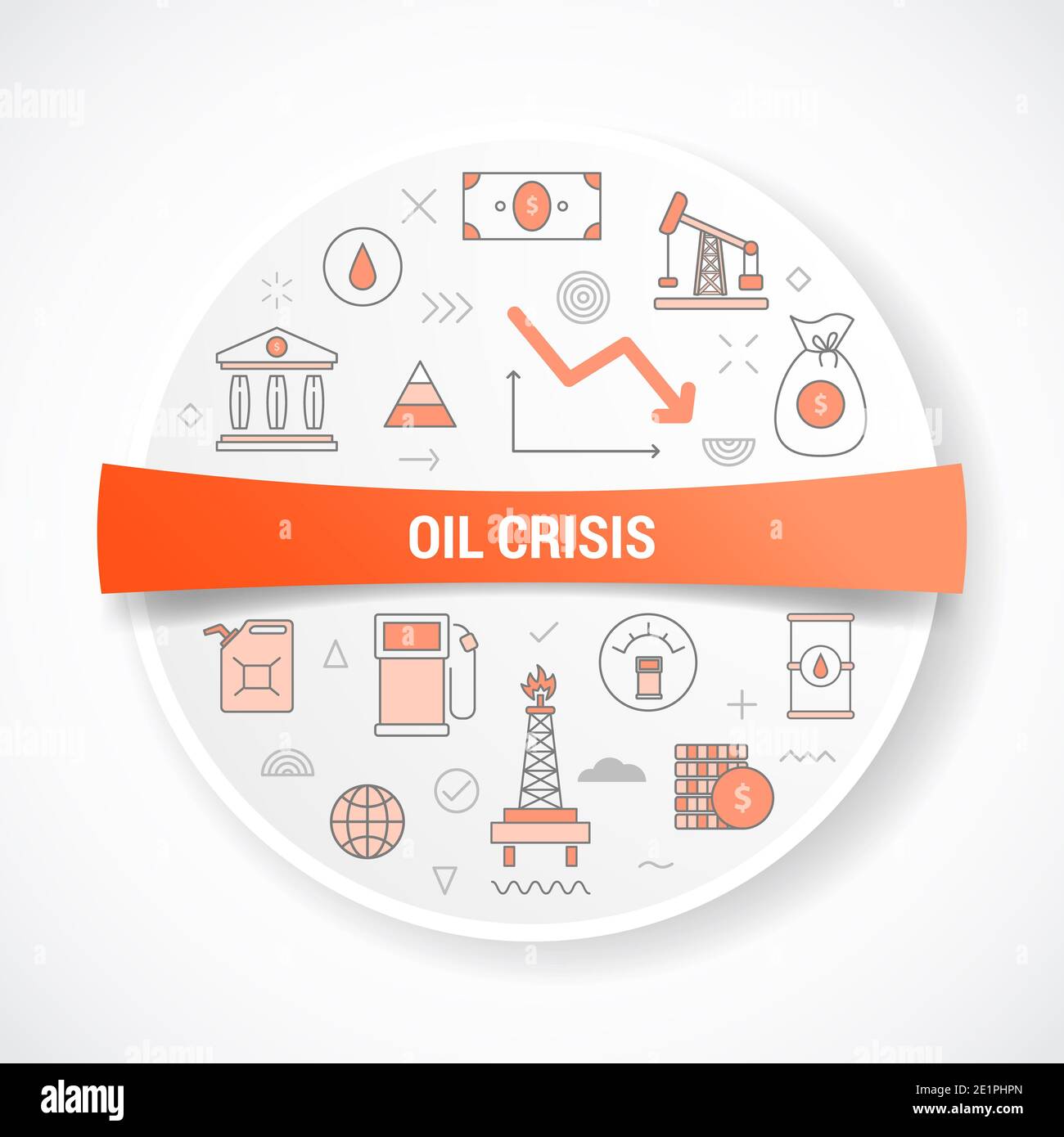 oil crisis concept with icon concept with round or circle shape vector illustration Stock Photo ...