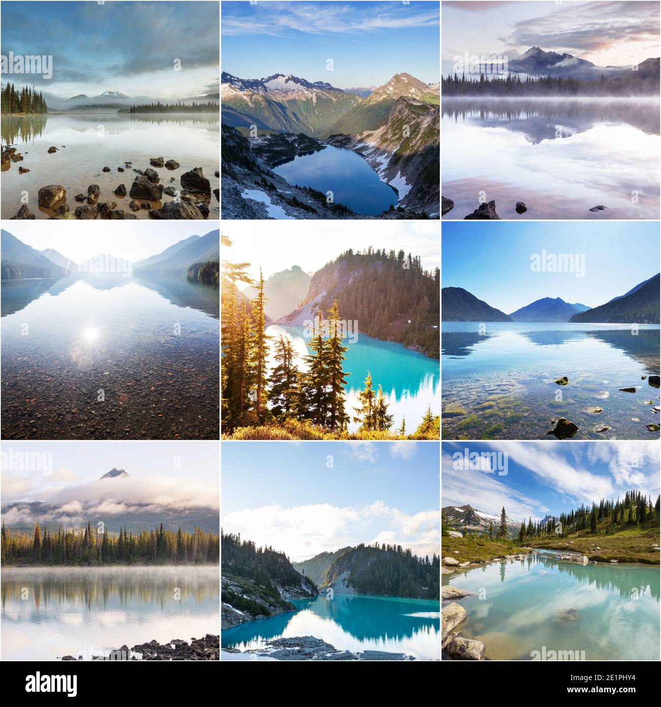 Various natural landscapes in USA, big landscapes collection Stock ...