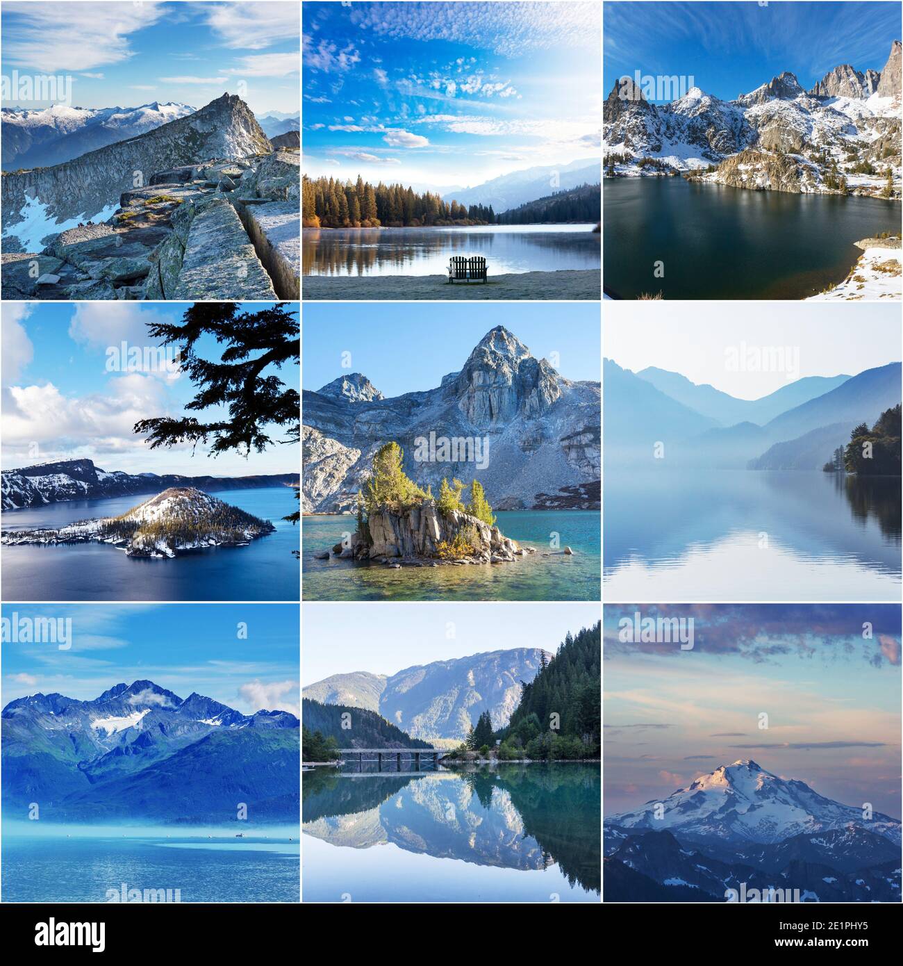 Various natural landscapes in USA, big landscapes collection Stock ...