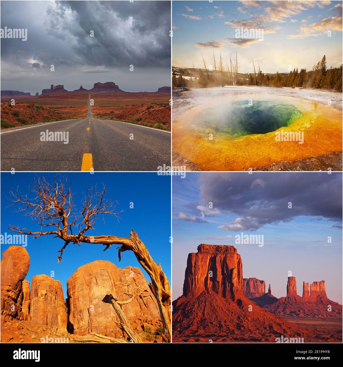 Various natural landscapes in USA, big landscapes collection Stock ...