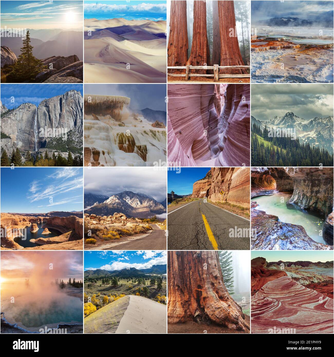 Various natural landscapes in USA, big landscapes collection Stock ...