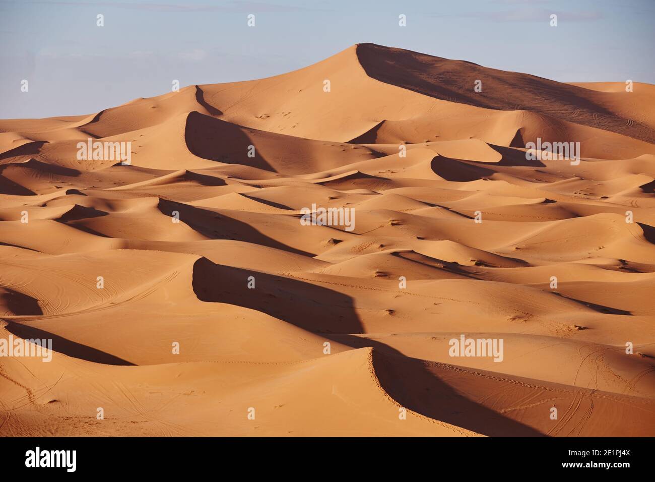 Endless Sands Of The Sahara Desert Beautiful Sunset Over Sand Dunes Of