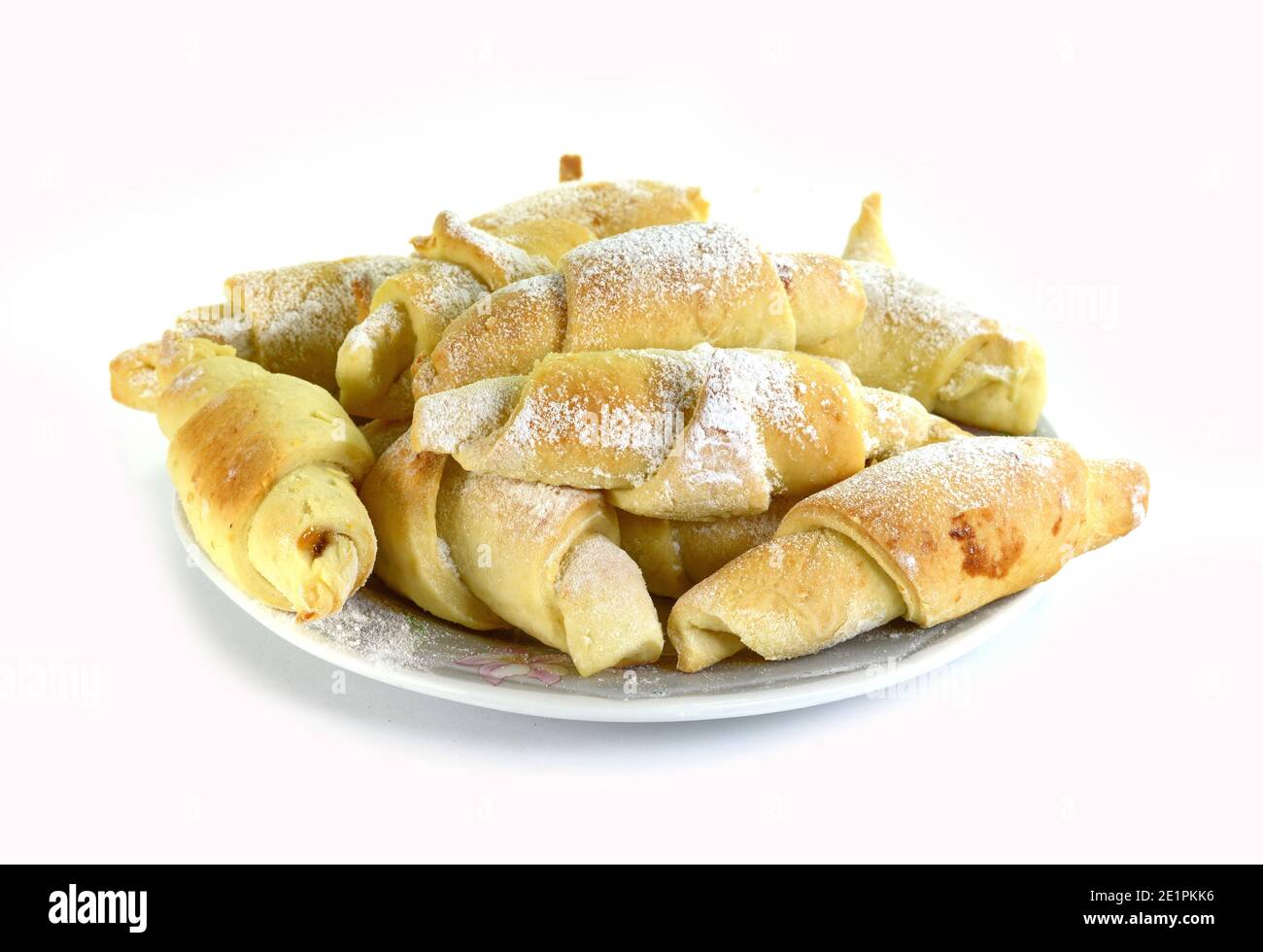 Fresh roll puff pastries isolated on a white background Stock Photo - Alamy