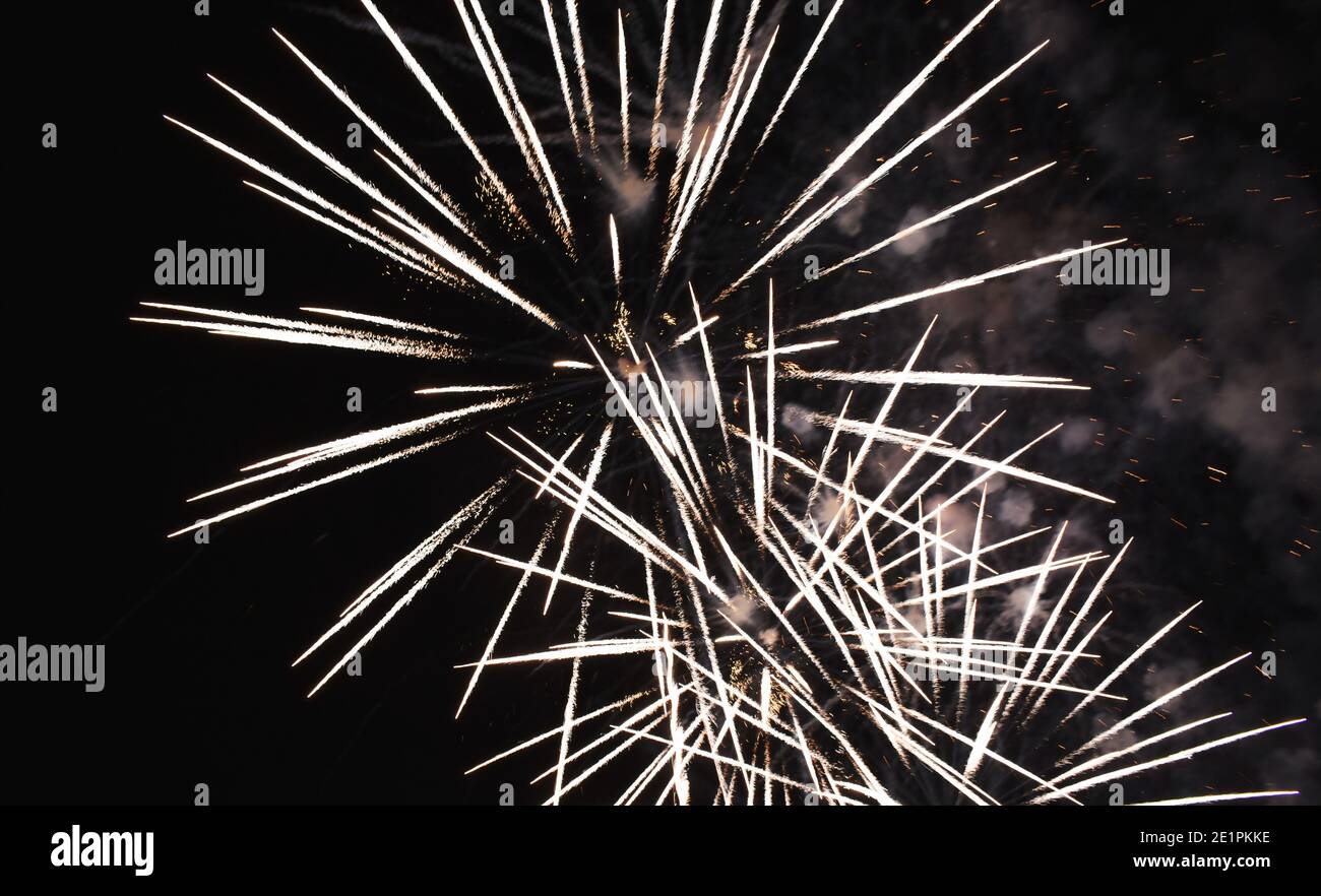 fireworks explosive on dark sky in night Stock Photo - Alamy