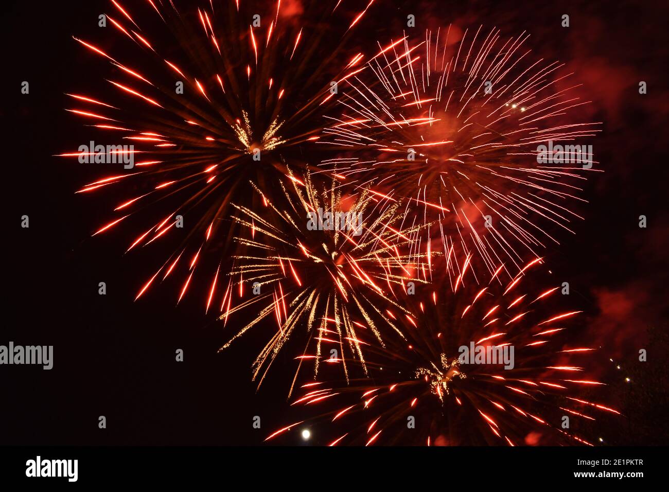 fireworks explosive on dark sky in night Stock Photo - Alamy