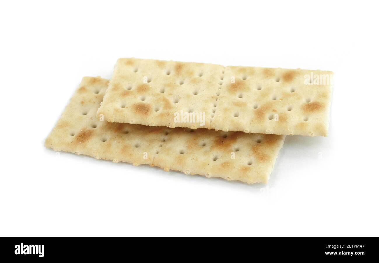 Soda Crackers isolated on white background Stock Photo - Alamy