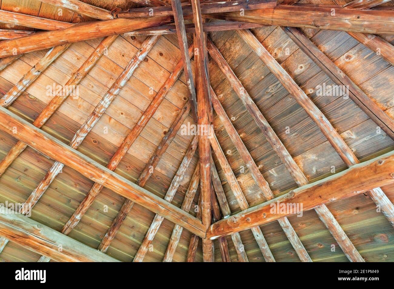 beautiful wooden roof from the inside, background Stock Photo - Alamy