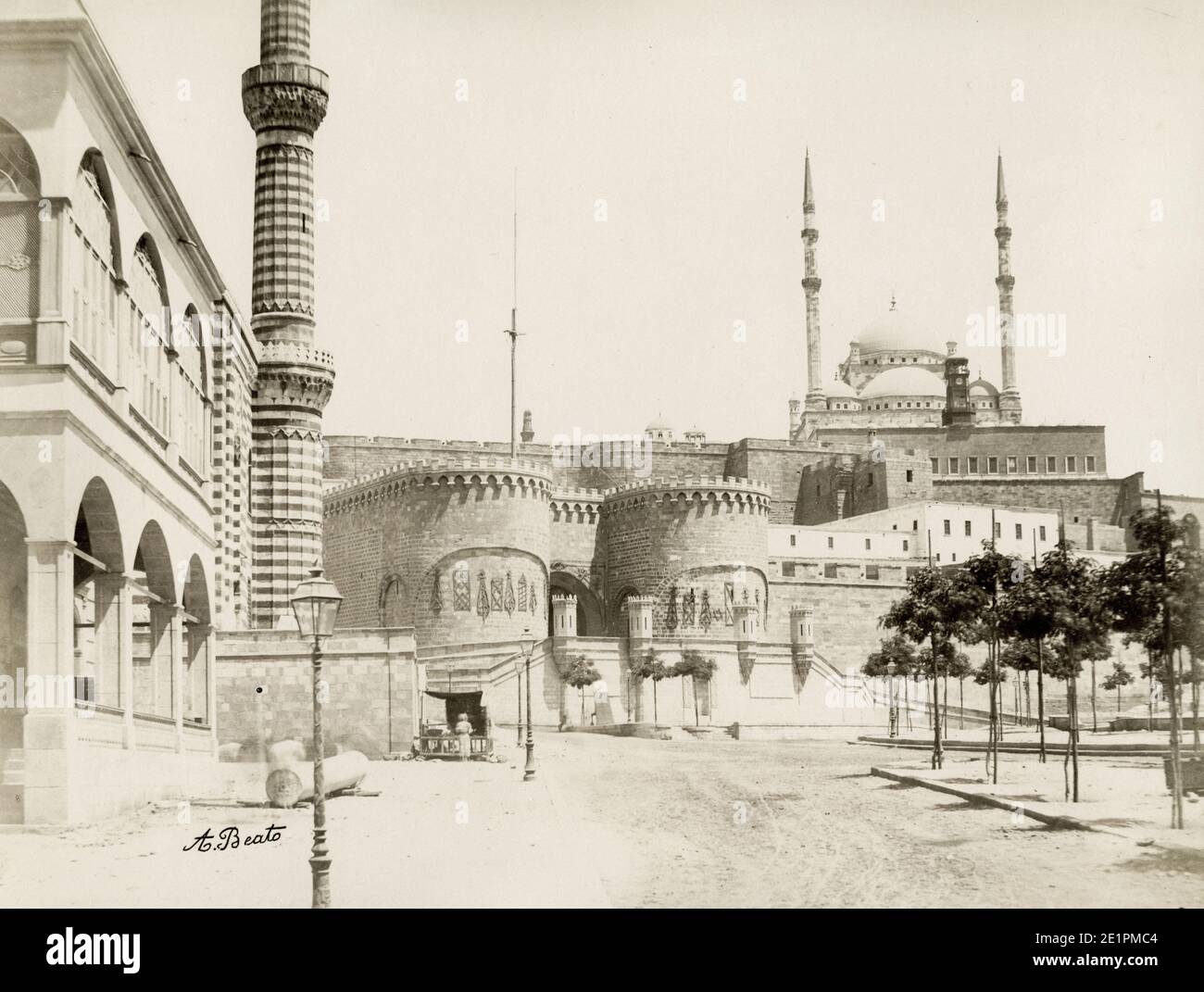 Vintage 19th century photograph: Egypt c.1880's - view of the Citadel ...