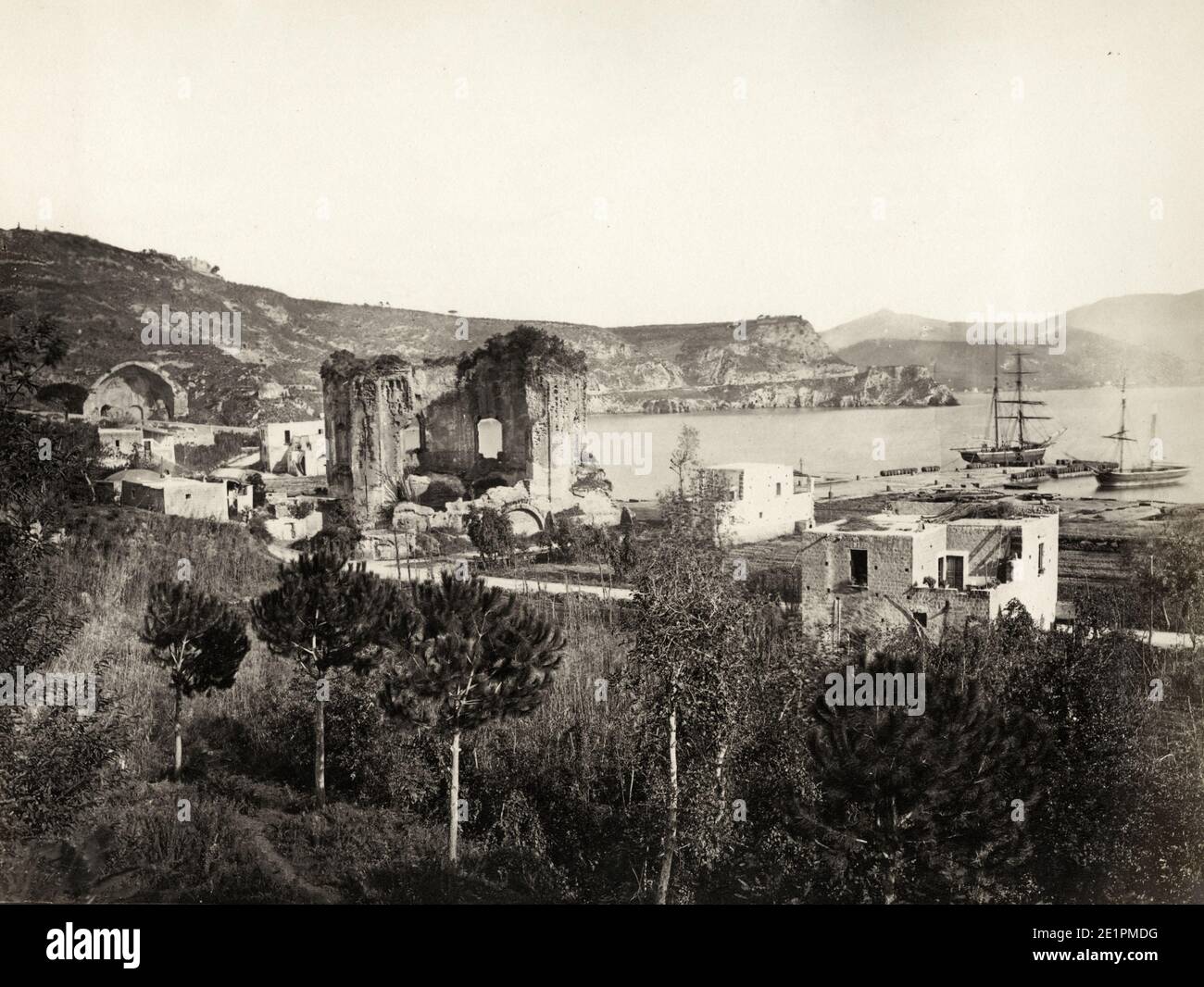 Vintage 19th century photograph: Italy c.1880's - Baia, Baiae was an ...