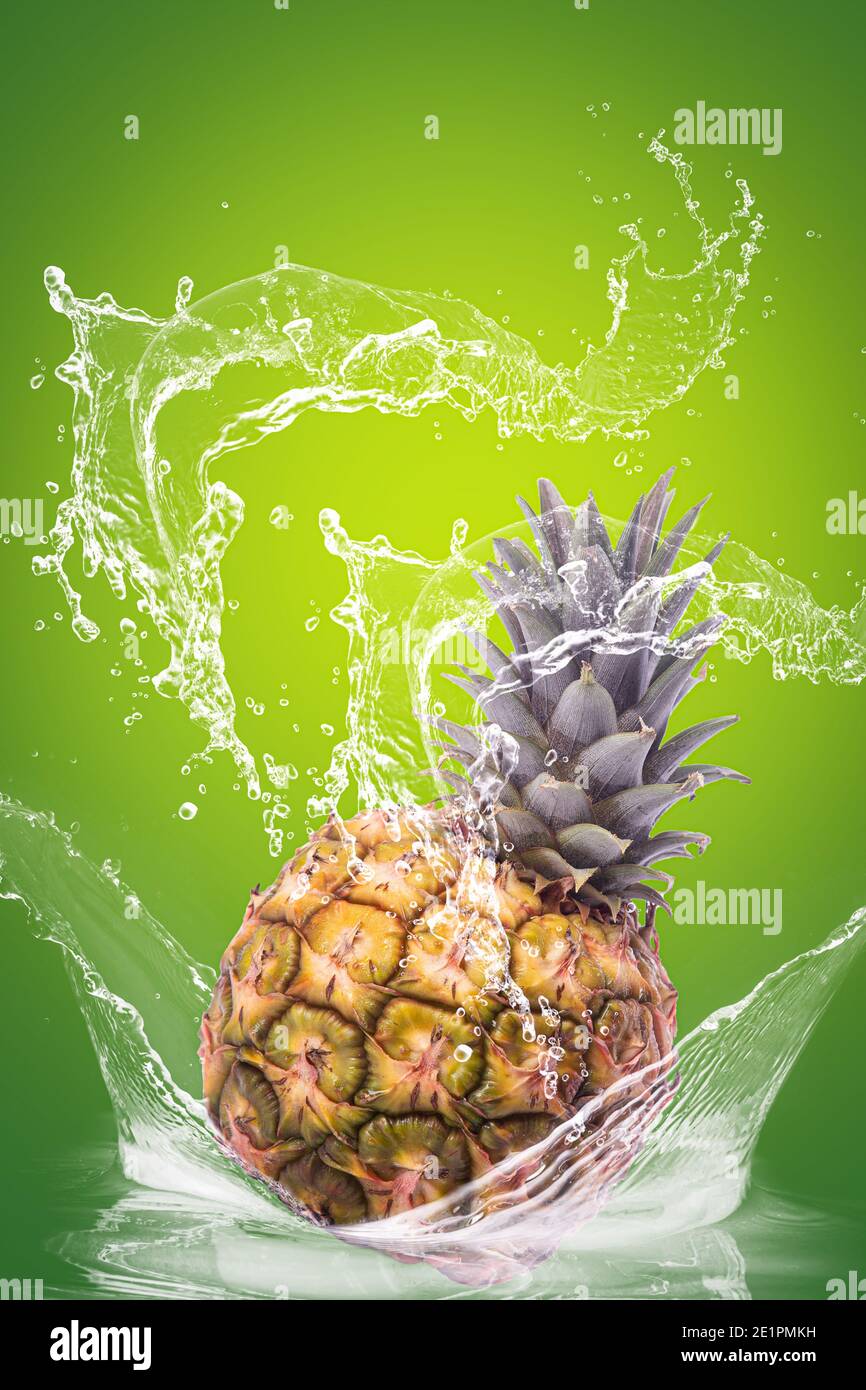 Pineapple water splash isolated on hi-res stock photography and images ...