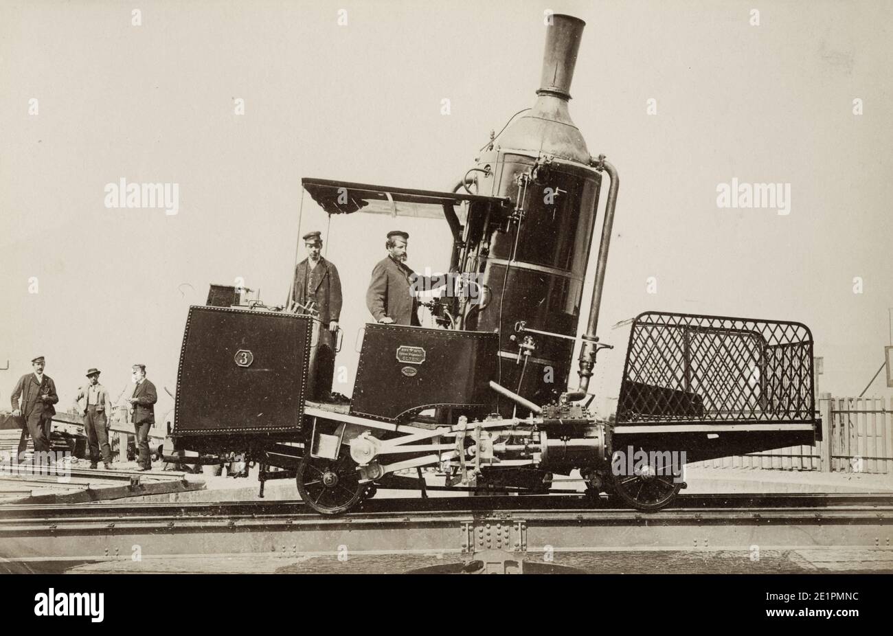 Vintage 19th century photograph: steam train engine for the funicular ...