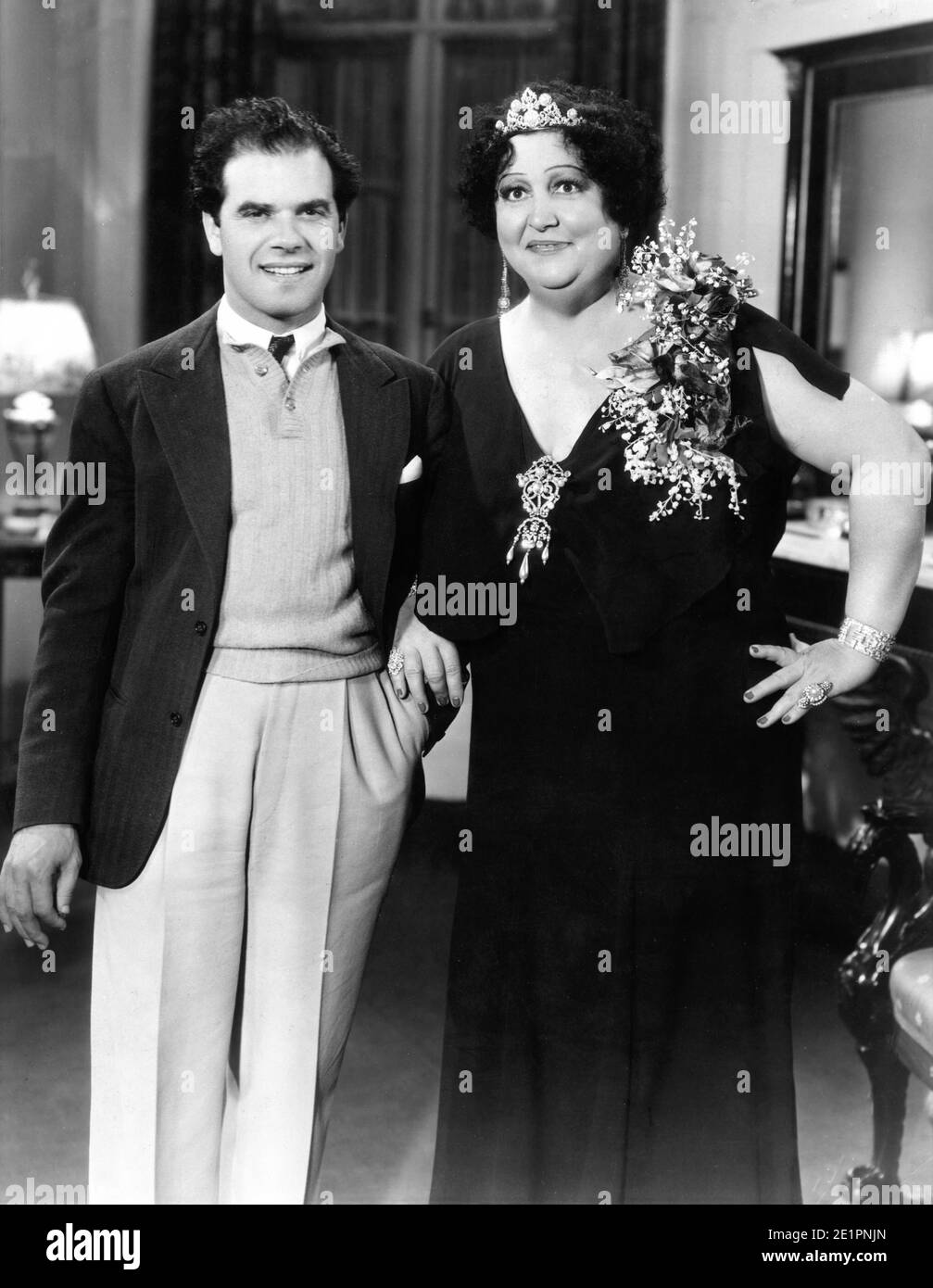 Director FRANK CAPRA on set candid with opera singer Madame MARGARET ...