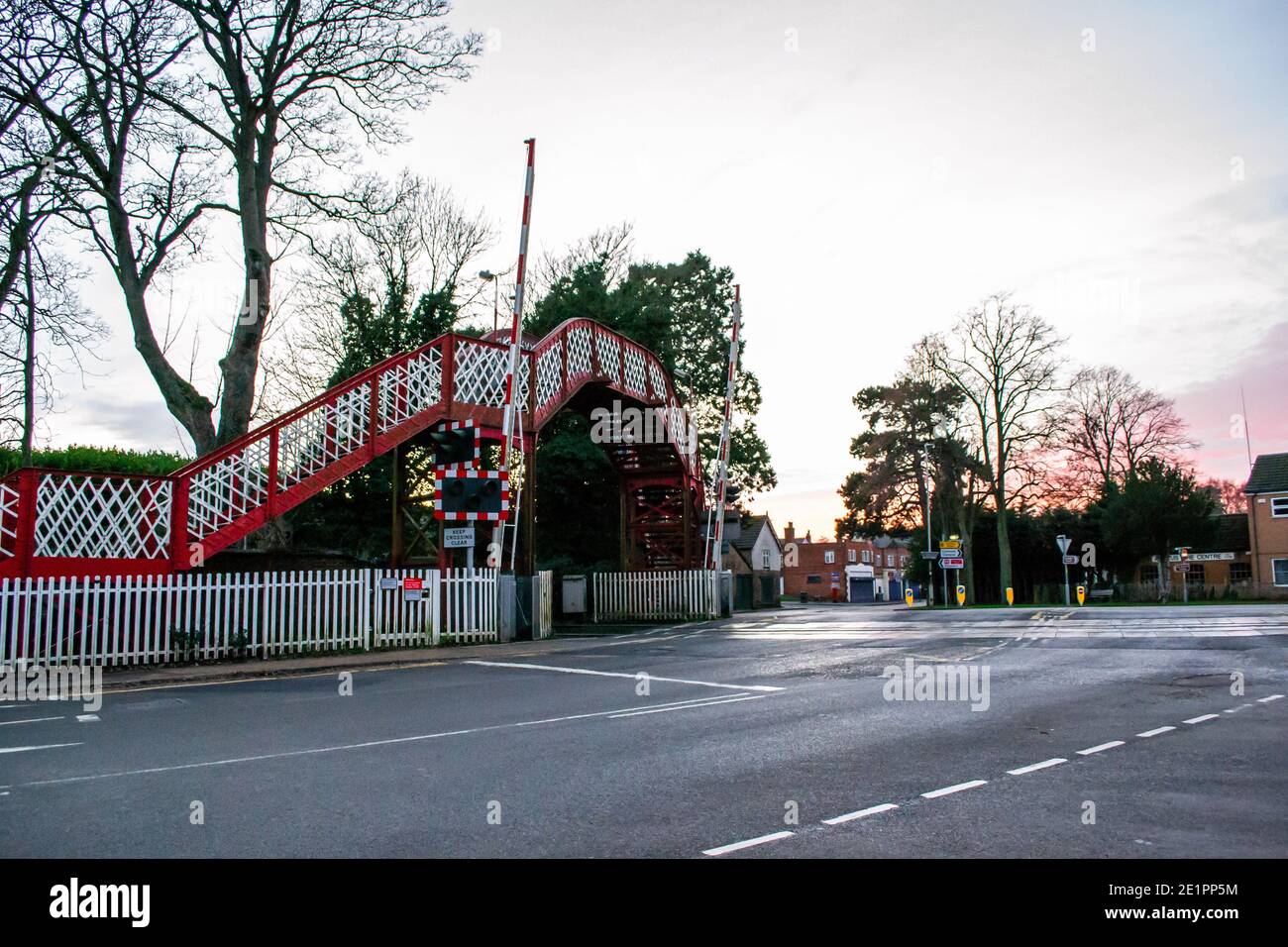 OAKHAM, RUTLAND, ENGLAND- 25 December 2020: Oakham level crossing Stock ...