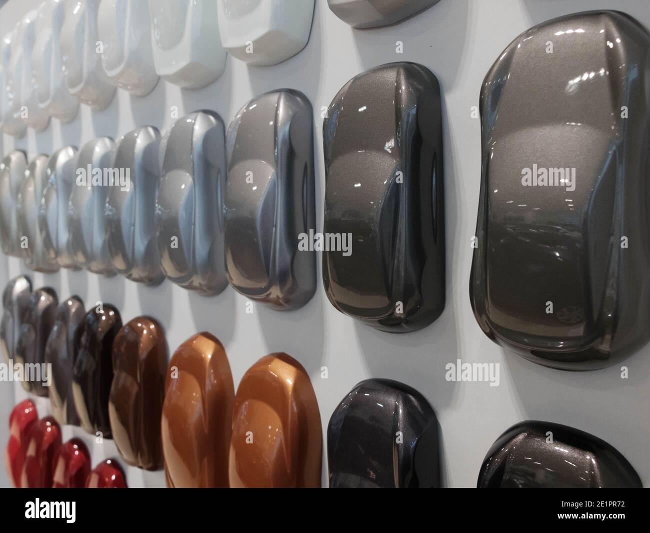 Car color sample board in the car showroom Stock Photo - Alamy
