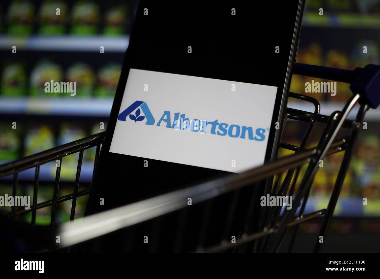 Viersen, Germany - May 9. 2020: Close up of mobile phone screen in ...