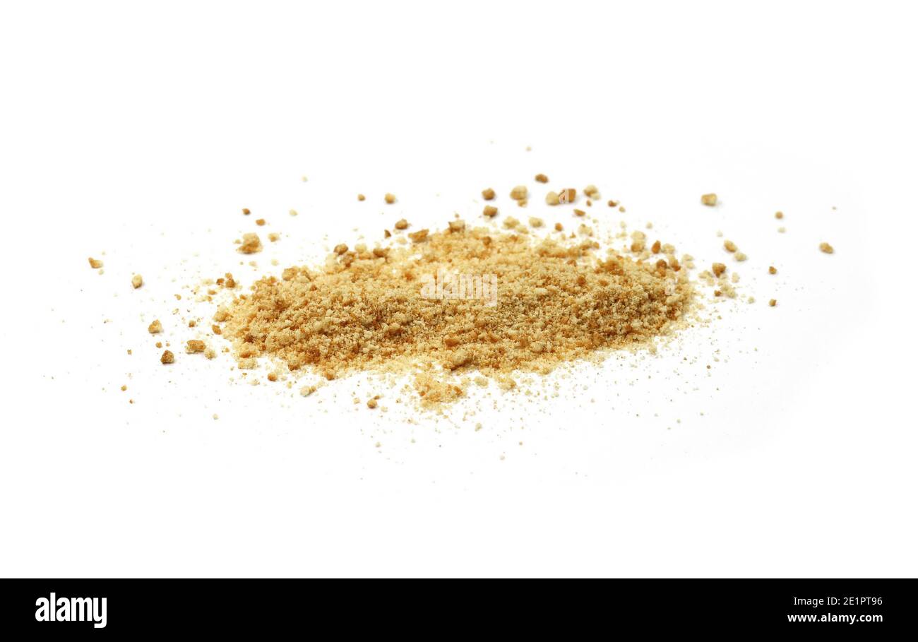 Ground biscuits on white background Stock Photo - Alamy