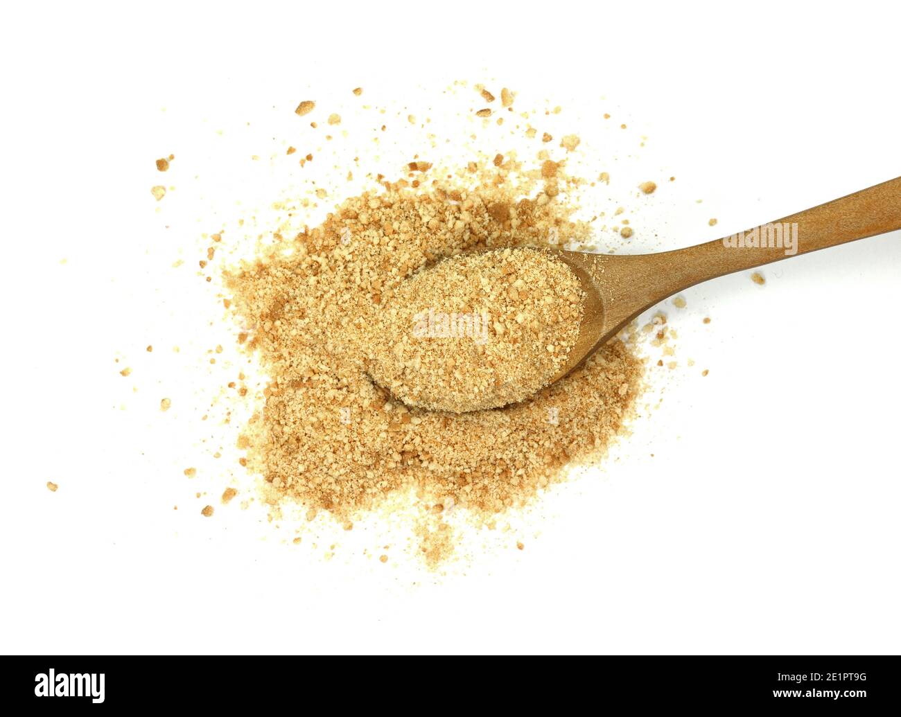Ground biscuits in a wooden spoon on white background Stock Photo - Alamy