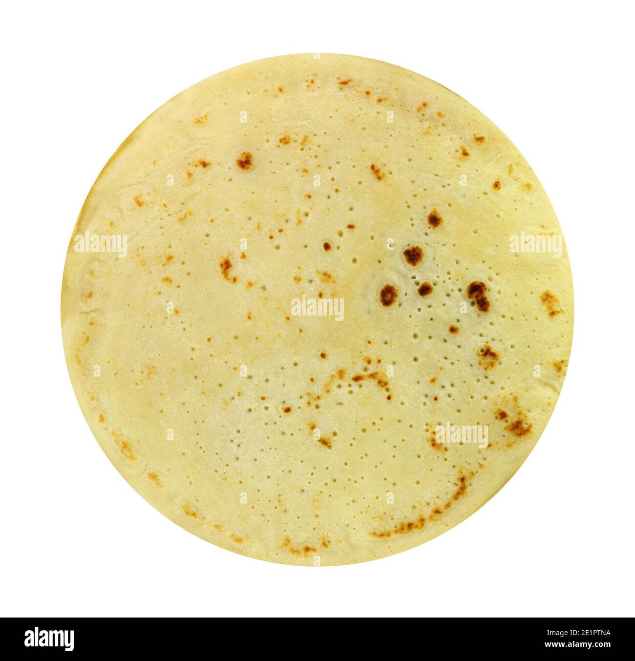 Pancake isolated on white. Top view Stock Photo - Alamy