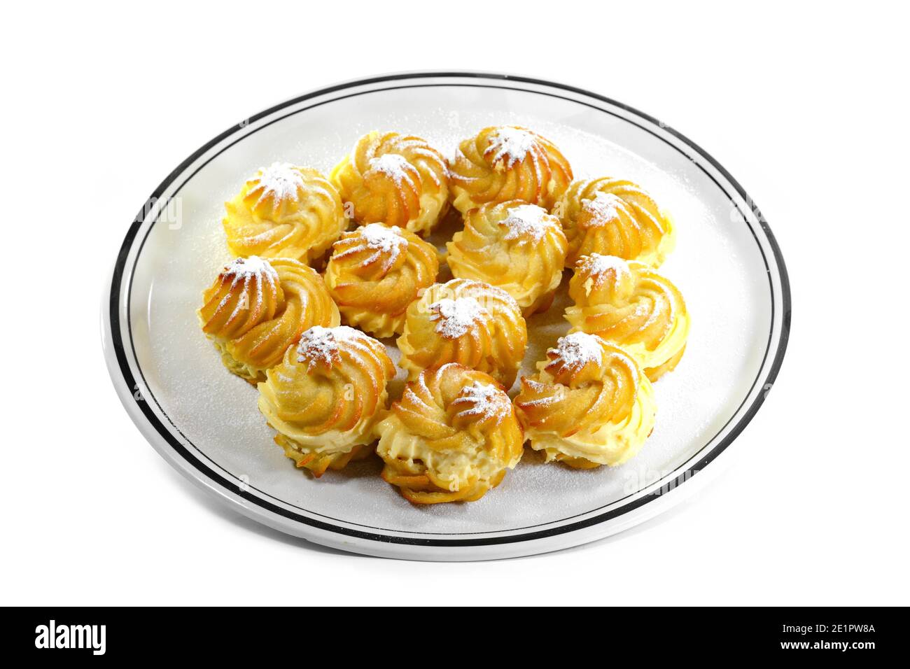 Cream Puff isolated on white Stock Photo - Alamy
