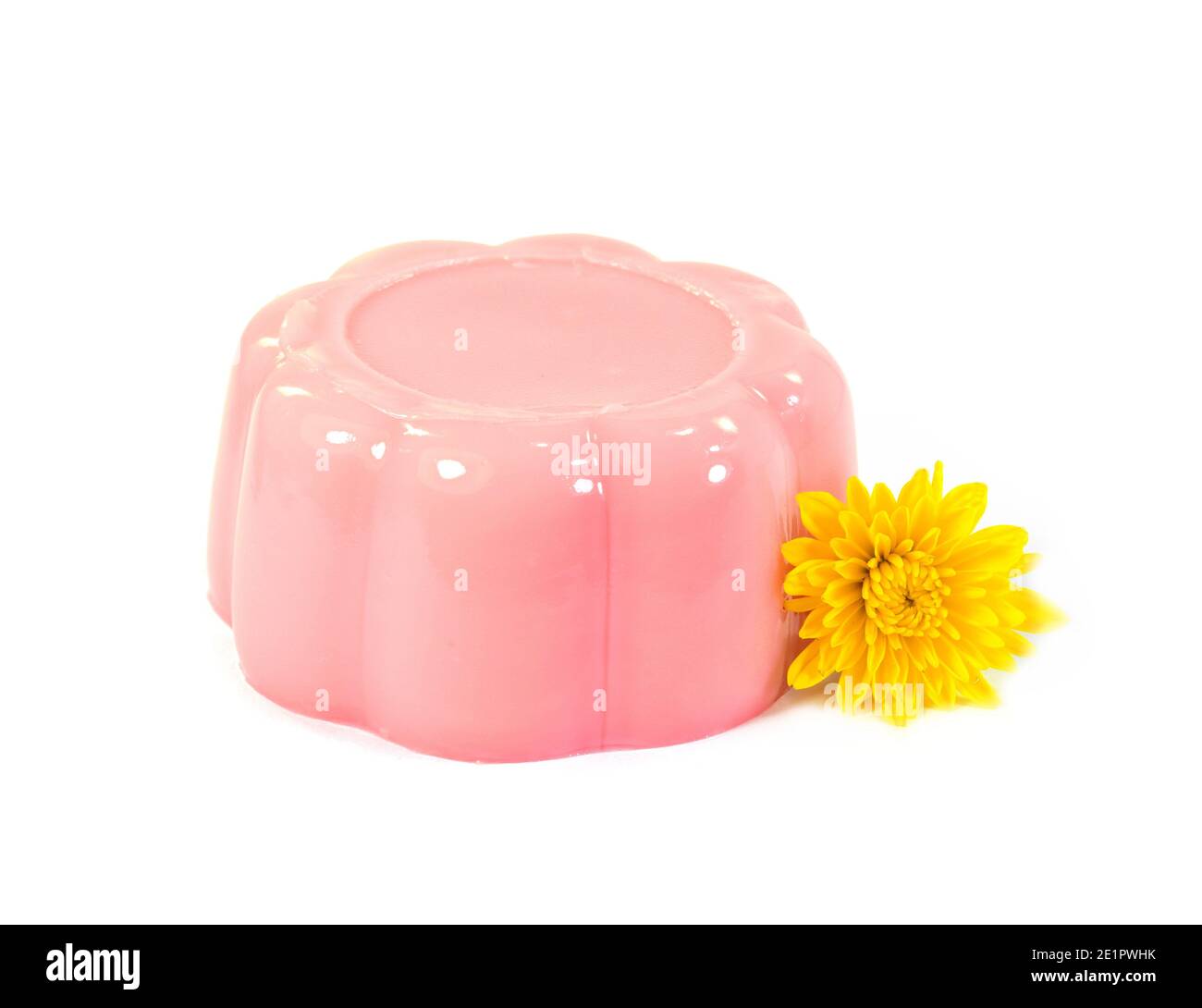 Strawberry pudding isolated on white background Stock Photo - Alamy