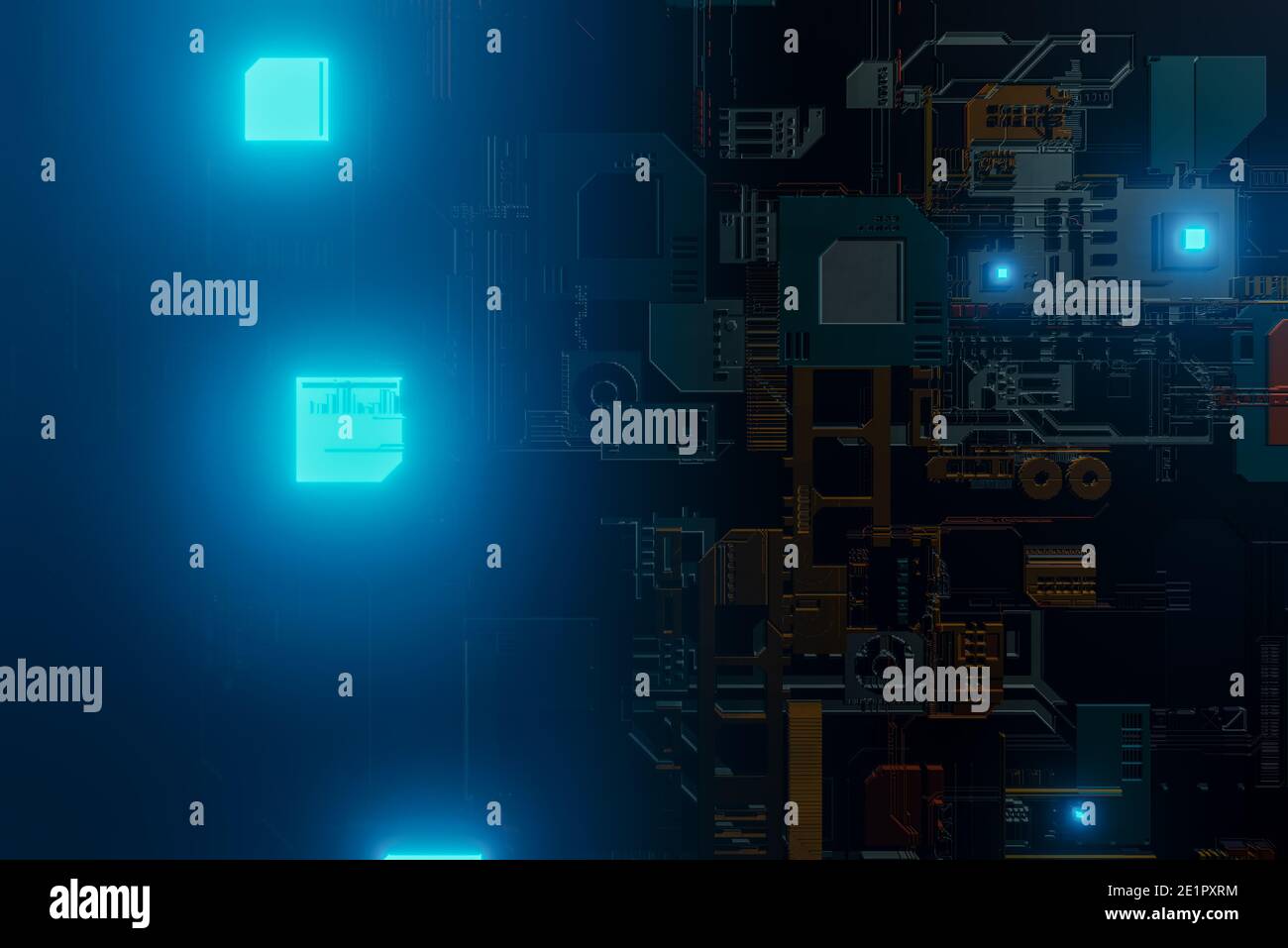 Abstract technology chip processor background circuit mother board and ...