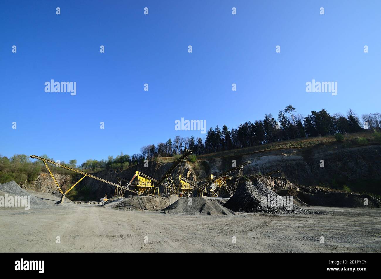 promotion of gravel in a mine quarry Stock Photo - Alamy