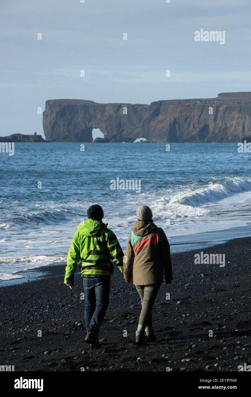 Man on beach vik iceland hi-res stock photography and images - Alamy