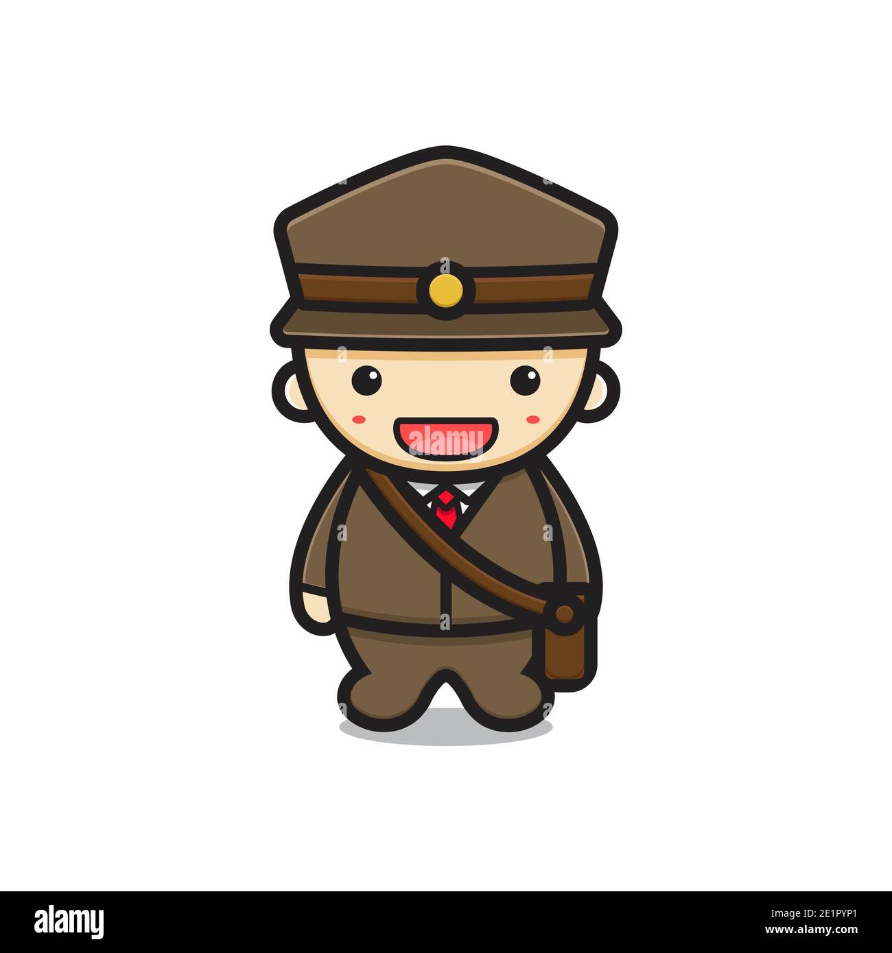 Cute postman mascot character with happy face vector cartoon icon ...