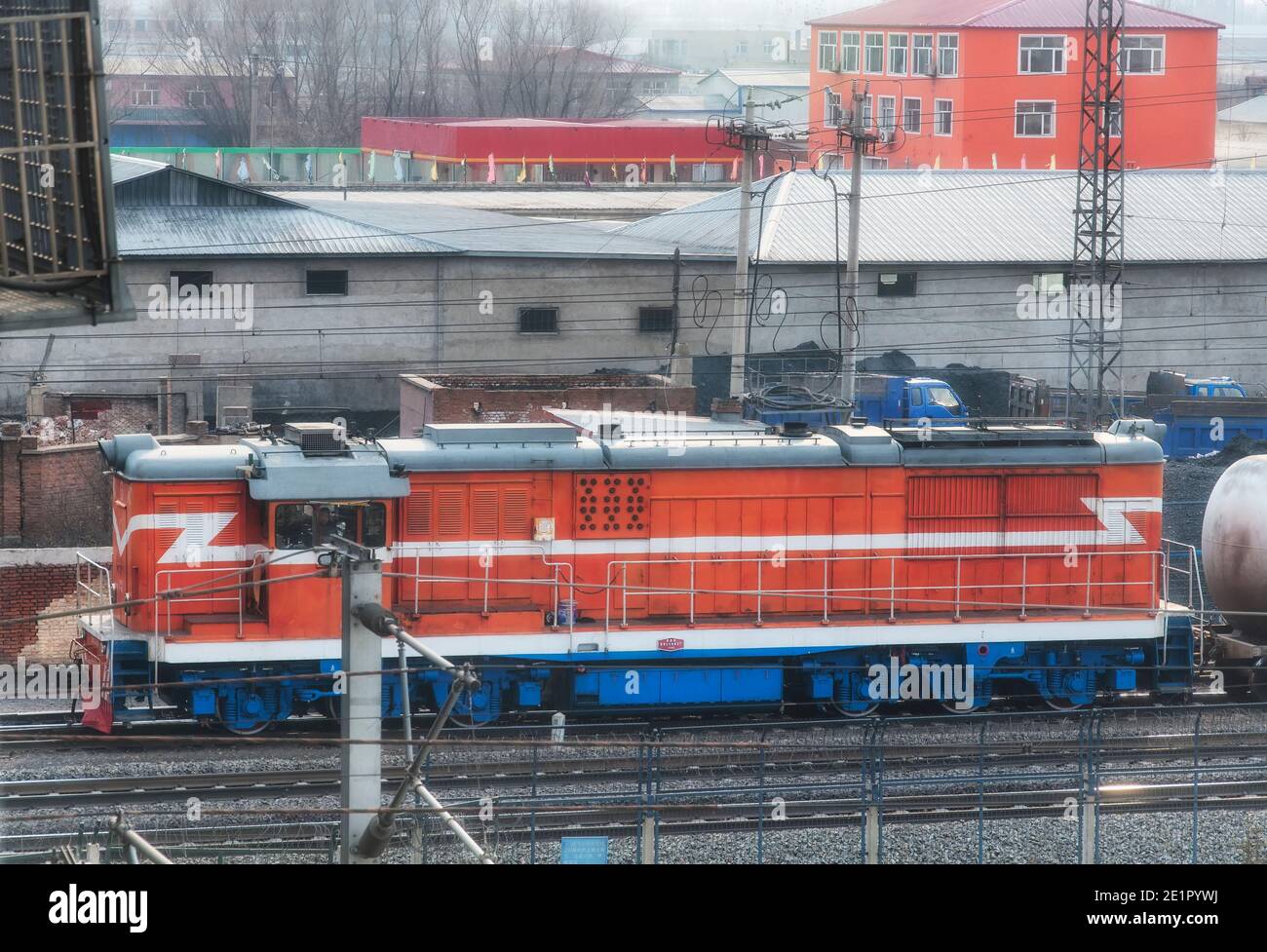 Blue diesel locomotive hi-res stock photography and images - Alamy
