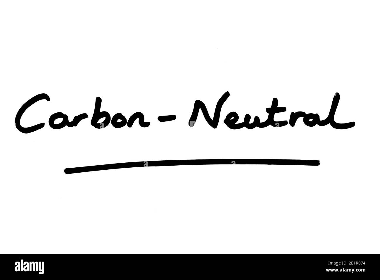 Carbon-Neutral handwritten on a white background Stock Photo - Alamy