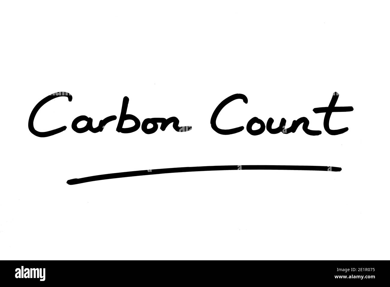 Carbon Count handwritten on a white background Stock Photo - Alamy
