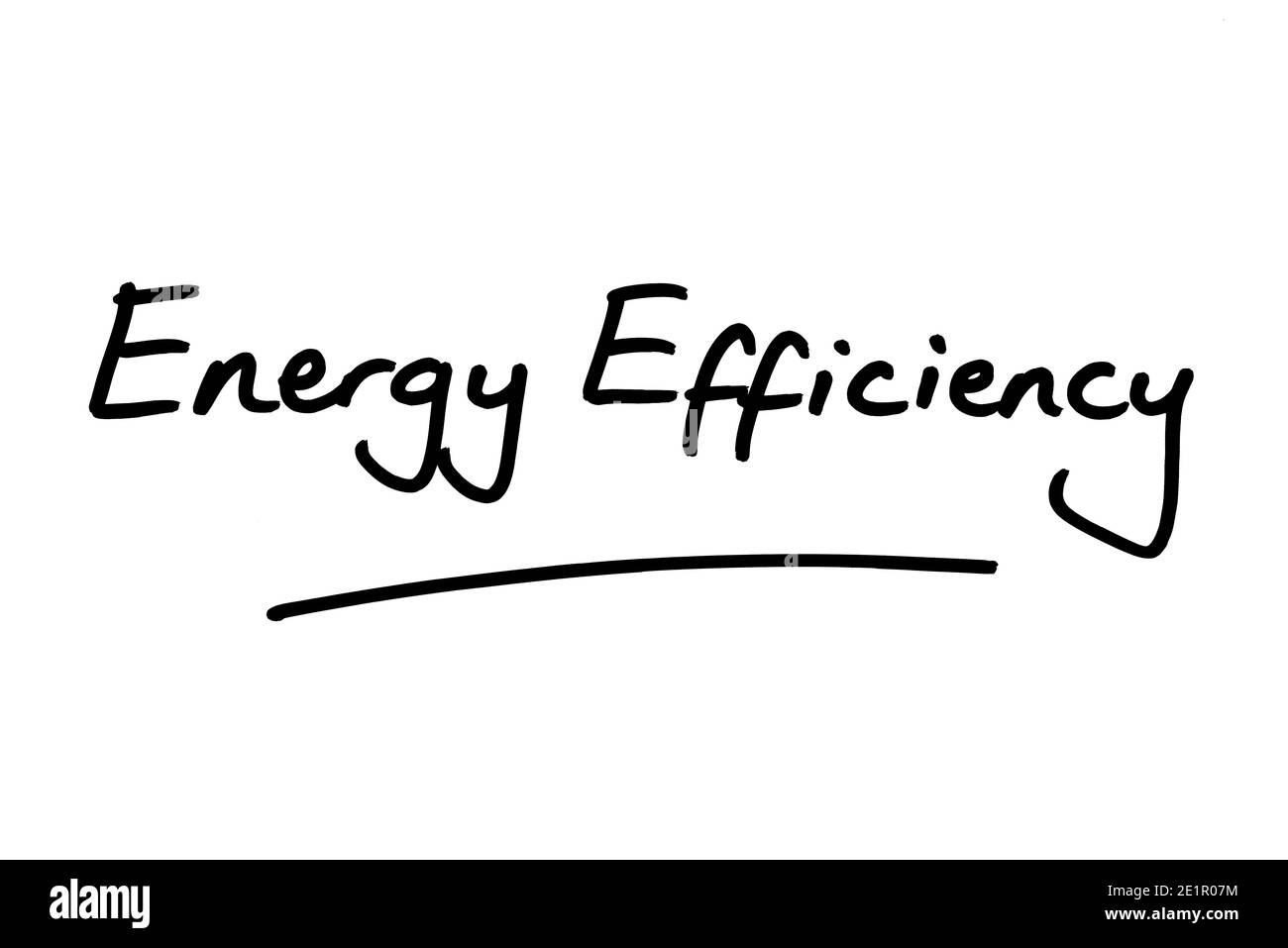 Energy Efficiency handwritten on a white background Stock Photo - Alamy