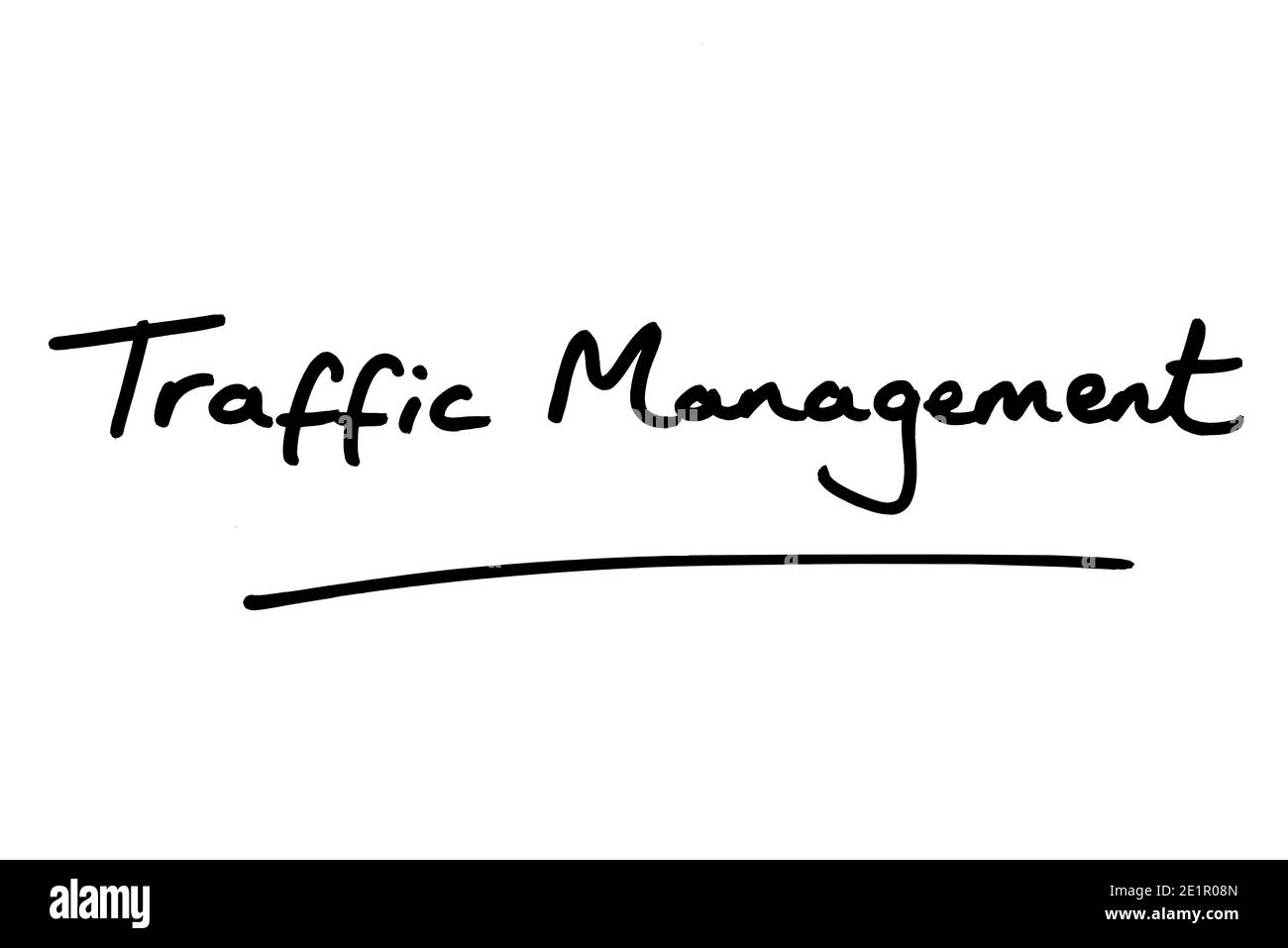 Traffic Management handwritten on a white background Stock Photo - Alamy