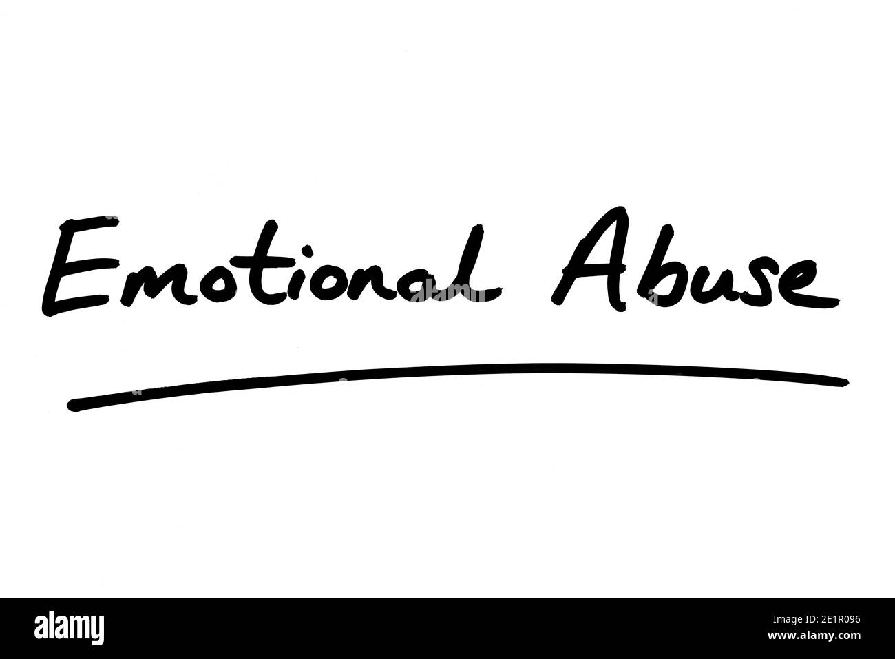 Emotional Abuse handwritten on a white background Stock Photo - Alamy
