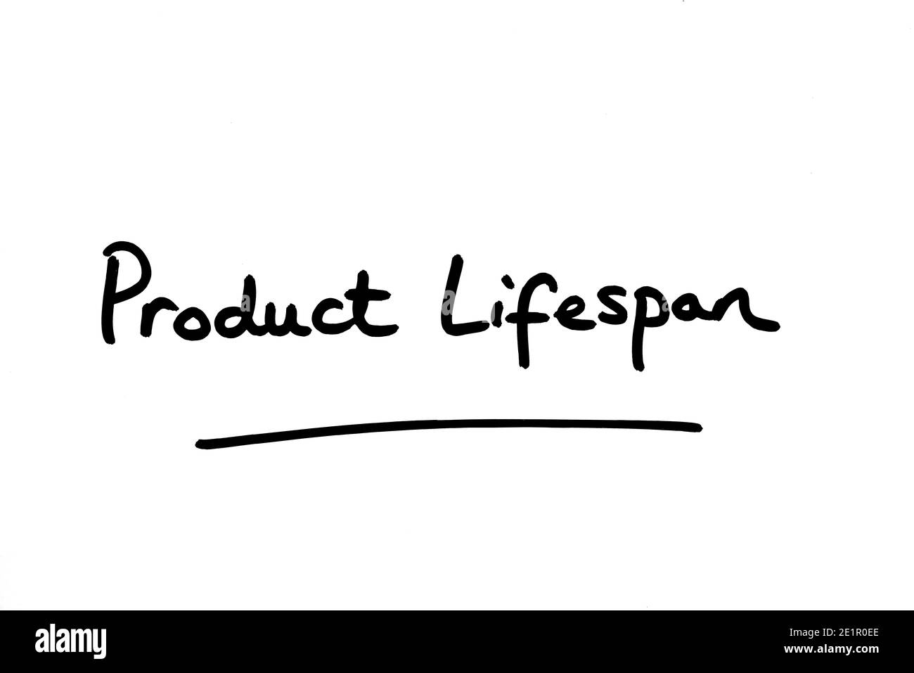 Product Lifespan, handwritten on a white background Stock Photo - Alamy