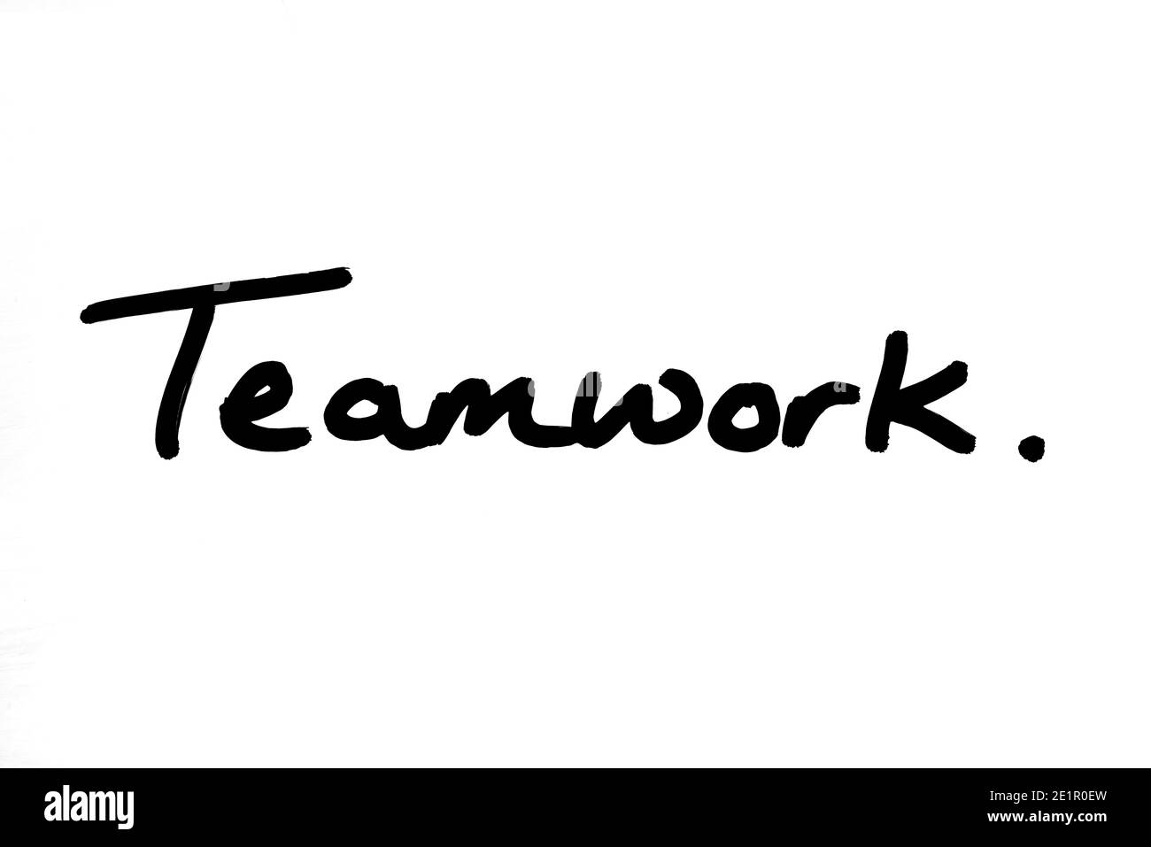 The word Teamwork, handwritten on a white background Stock Photo - Alamy