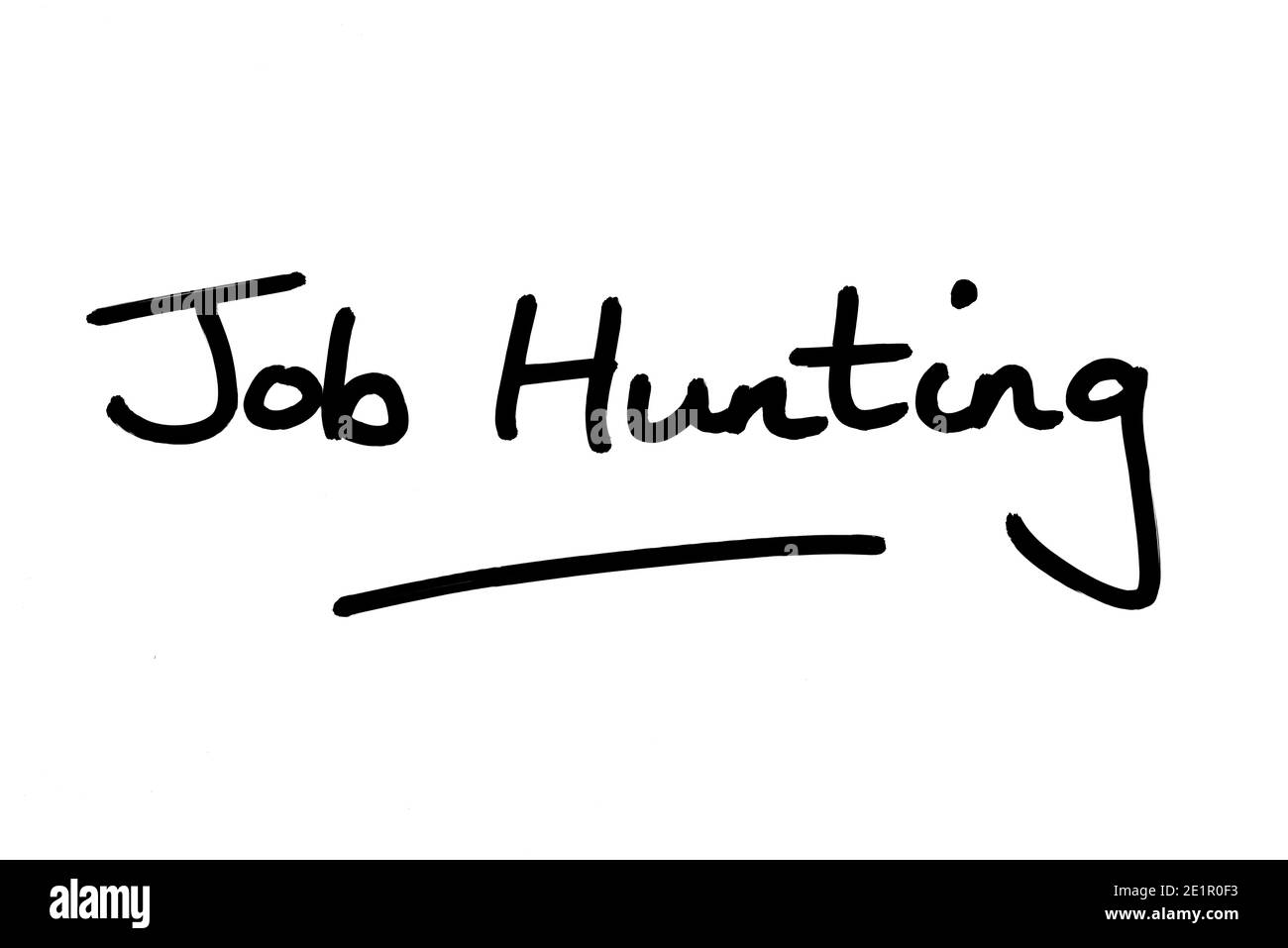 Job Hunting handwritten on a white background Stock Photo - Alamy