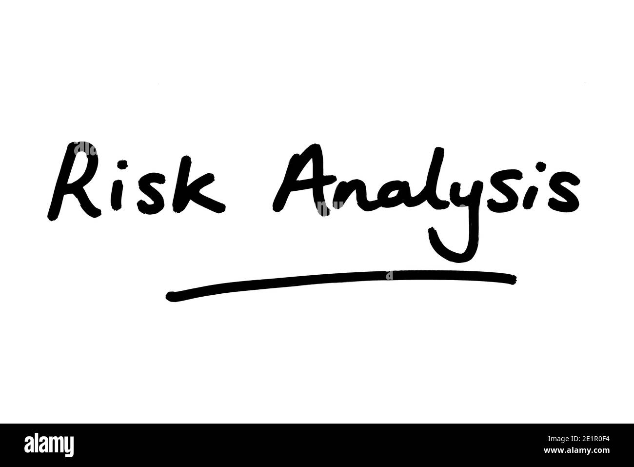 Risk Analysis, handwritten on a white background Stock Photo - Alamy