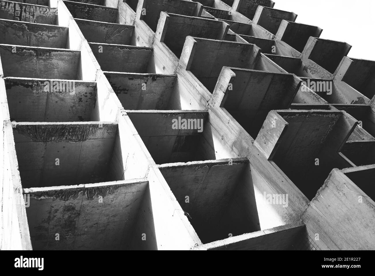 Unfinished construction project, geometric background Stock Photo - Alamy