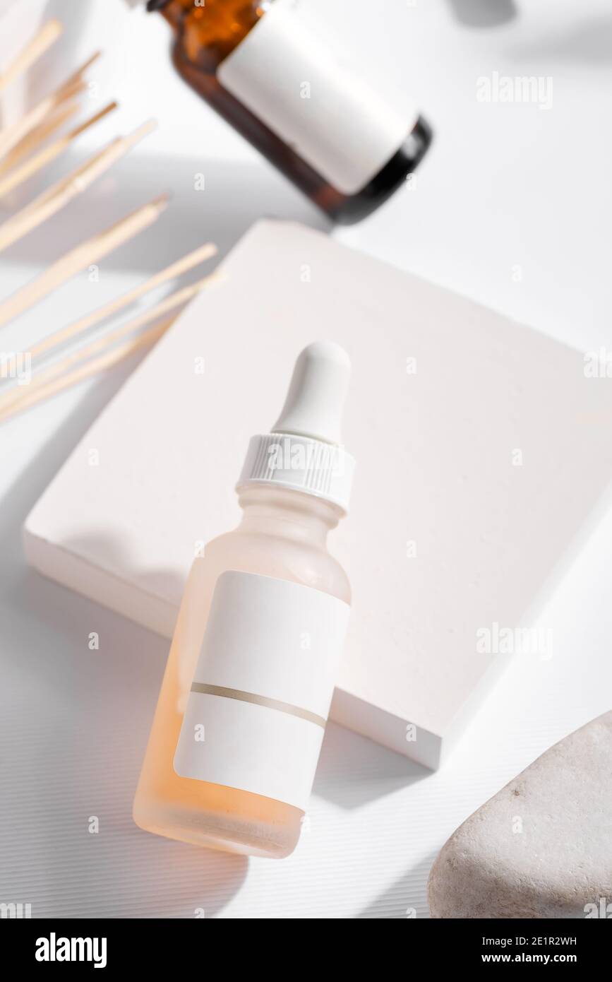 Natural Beauty Cosmetic Product For Skincare Concept Brown And White
