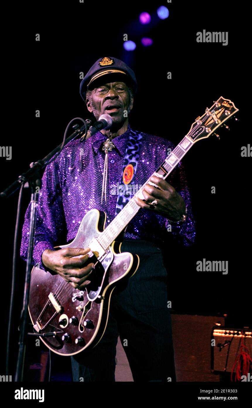 Chuck Berry in concert at the Shepherds Bush Empire in London, UK. 9th ...