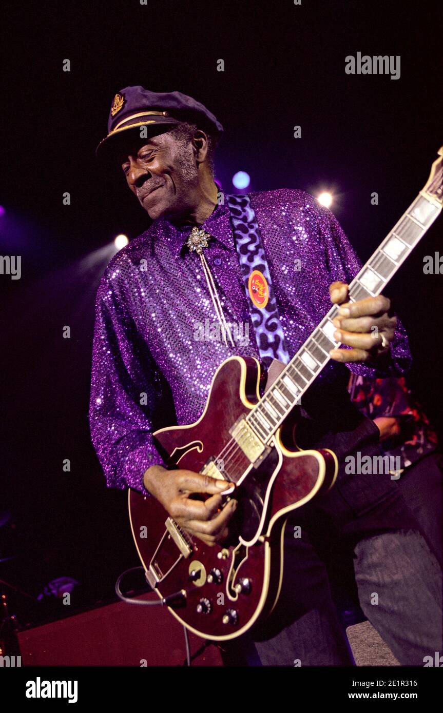 Chuck Berry in concert at the Shepherds Bush Empire in London, UK. 9th ...
