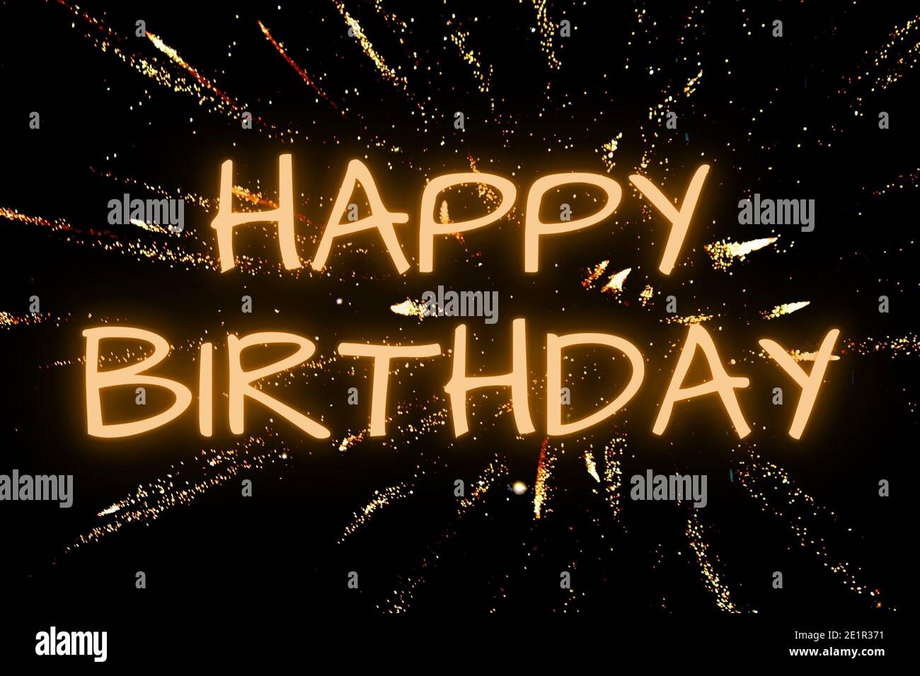 Happy Birthday wishes with fire works Stock Photo - Alamy