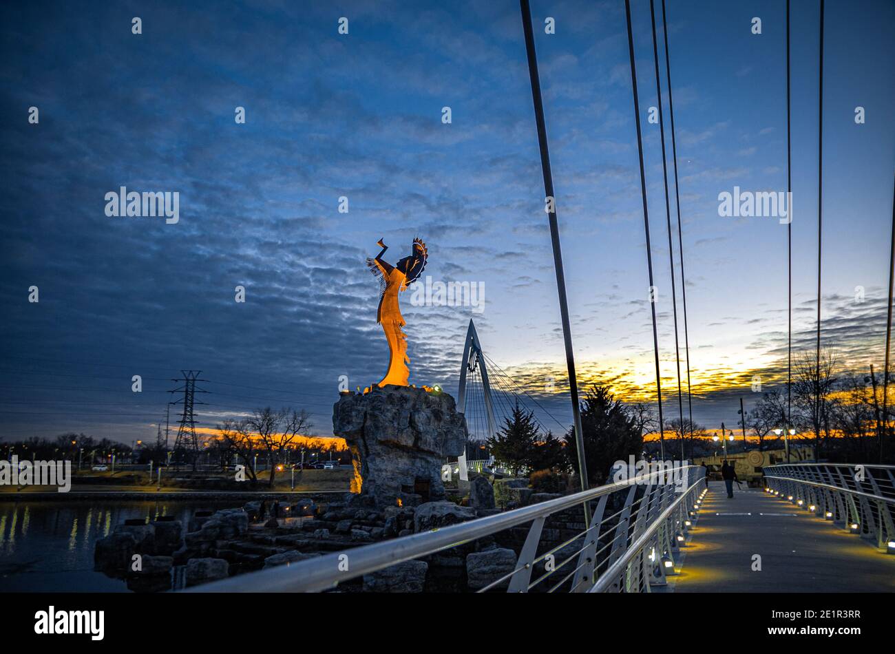 Native American Statue in Wichita Kansas Stock Photo - Alamy