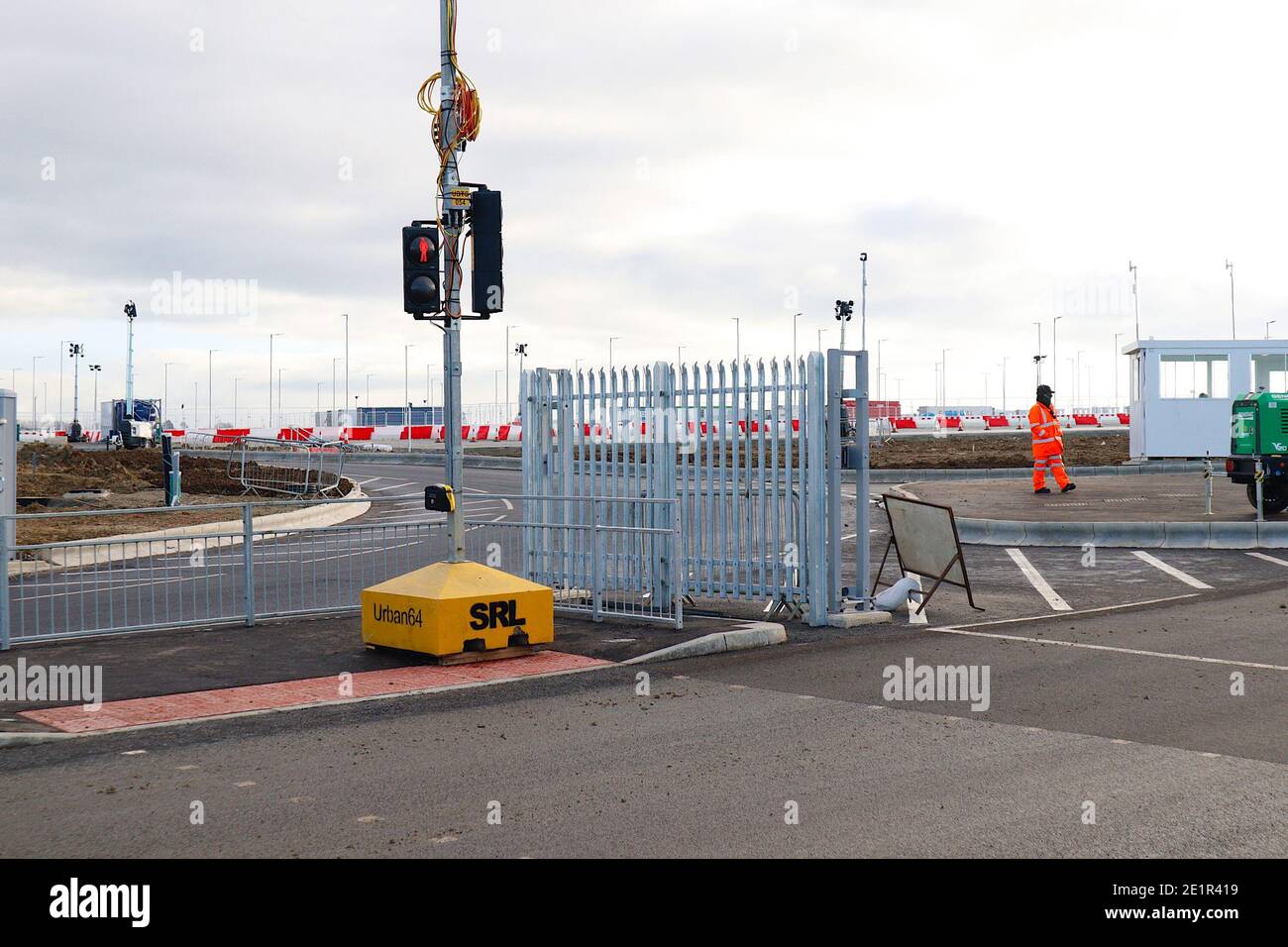 Ashford, Kent, UK. 09 January, 2021. The Sevington inland border ...