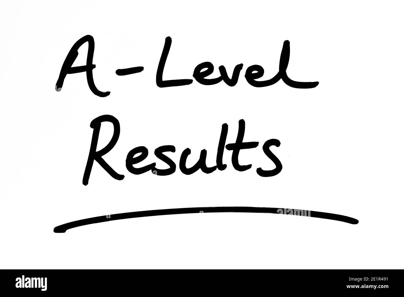 A-Level Results handwritten on a white background Stock Photo - Alamy